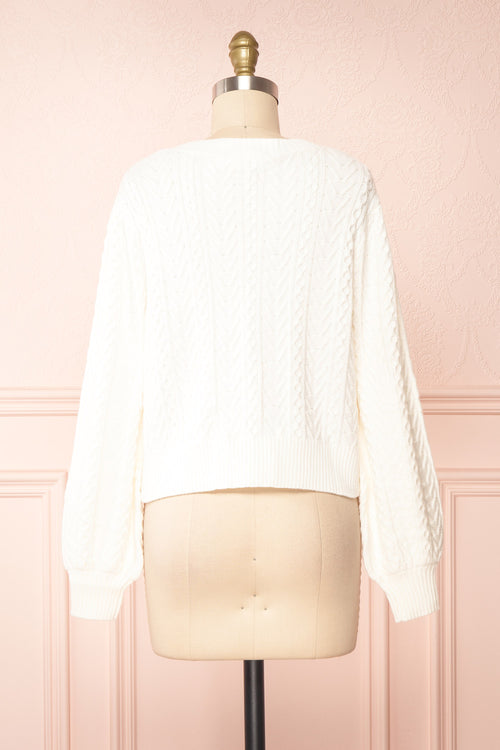 Panda Cropped Knit Cardigan w/ Bow Detail | Boutique 1861