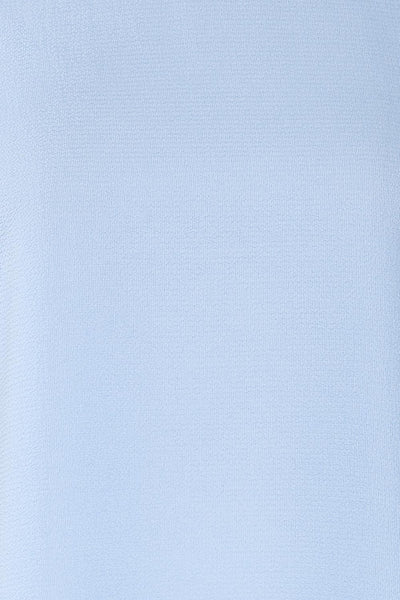 Perth Blue Crepe Short Sleeve Blouse | La petite garçonne