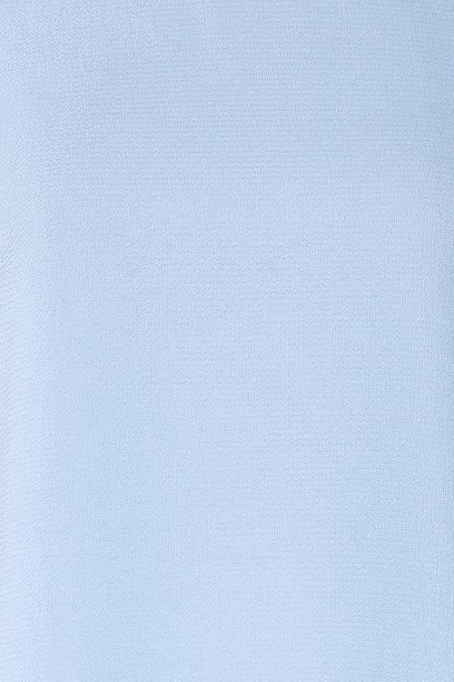 Perth Blue Crepe Short Sleeve Blouse | La petite garçonne