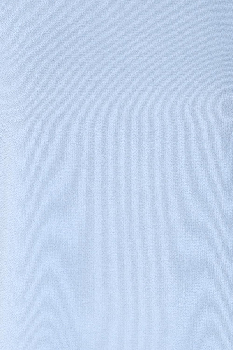 Perth Blue Crepe Short Sleeve Blouse | La petite garçonne