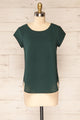 Perth Green Crepe Short Sleeve Blouse | La petite garçonne