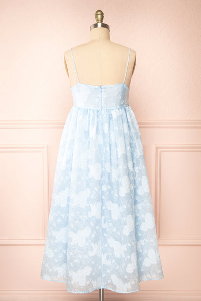 Renda Baby Blue Midi Dress w/ Floral Print | Boutique 1861