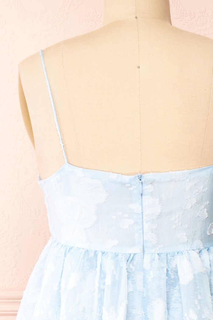 Renda Baby Blue Midi Dress w/ Floral Print | Boutique 1861