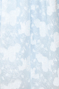 Renda Baby Blue Midi Dress w/ Floral Print | Boutique 1861
