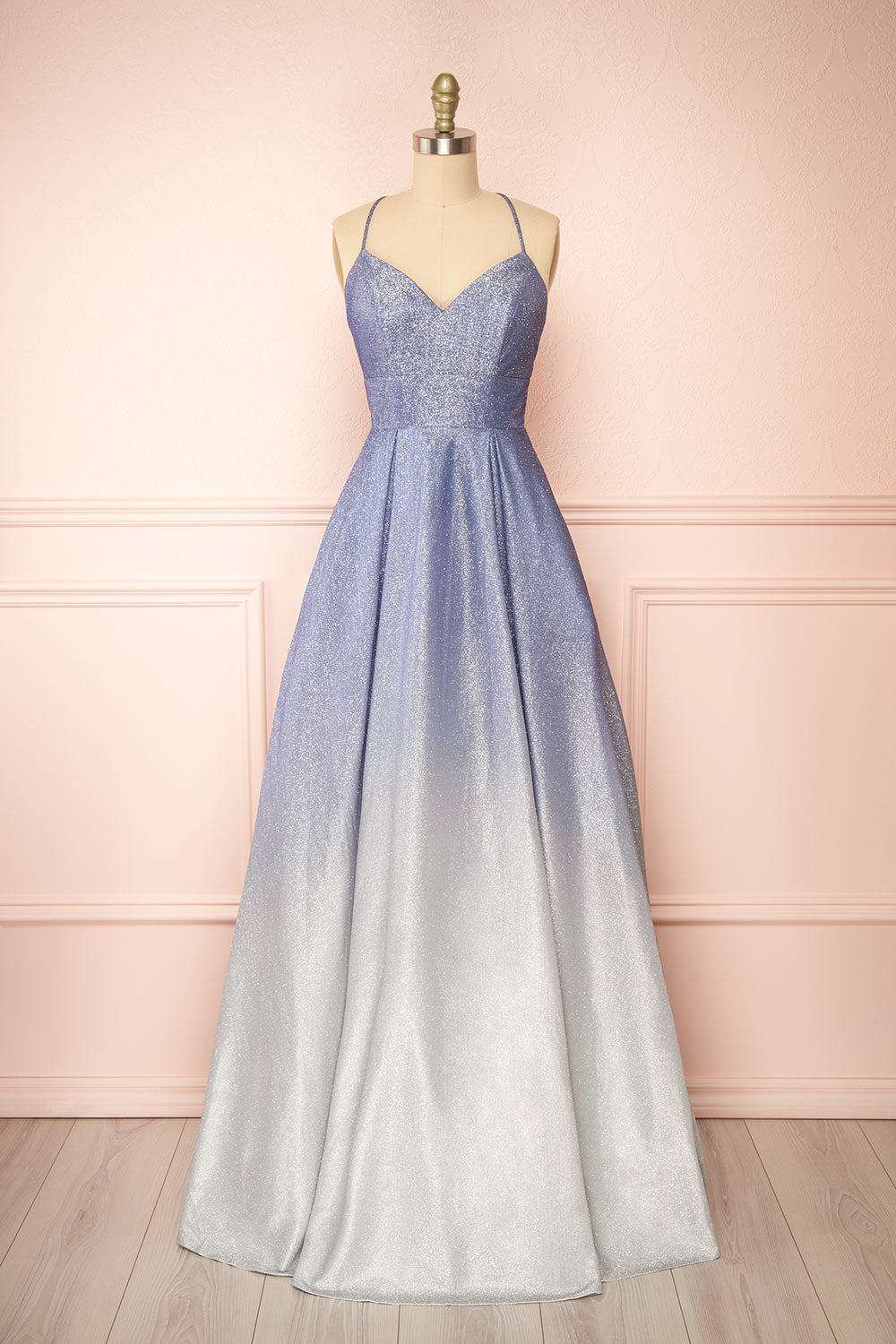 Renesmee Blue Sparkly Gradient Maxi Dress | Boutique 1861