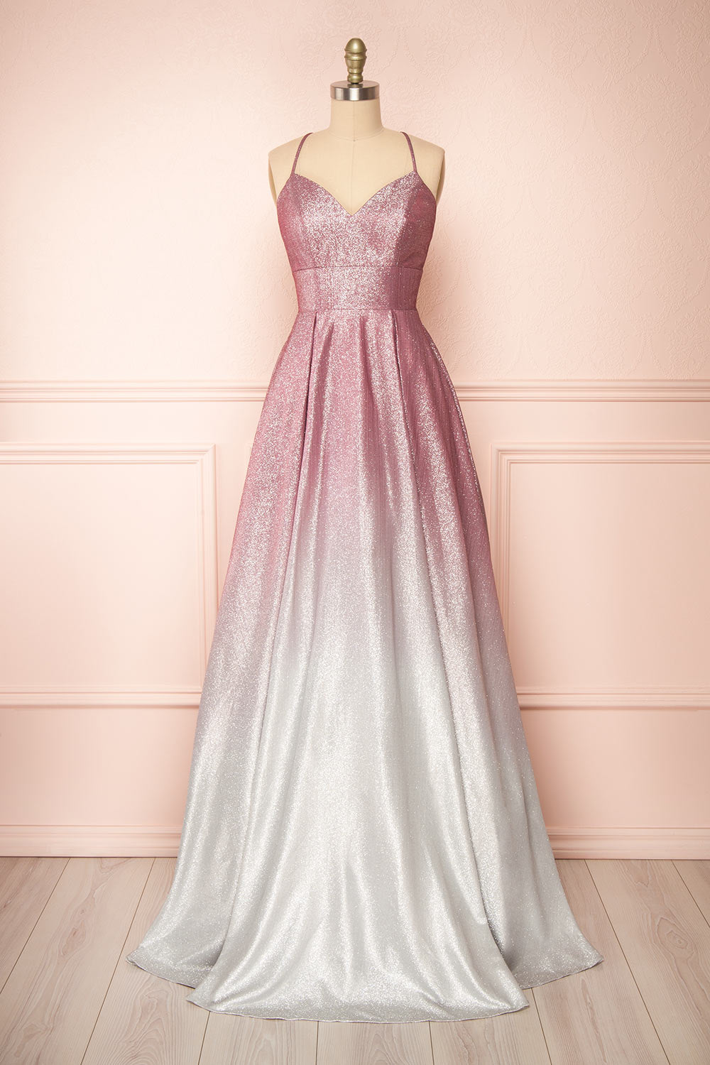Renesmee Mauve Sparkly Gradient Maxi Dress | Boutique 1861