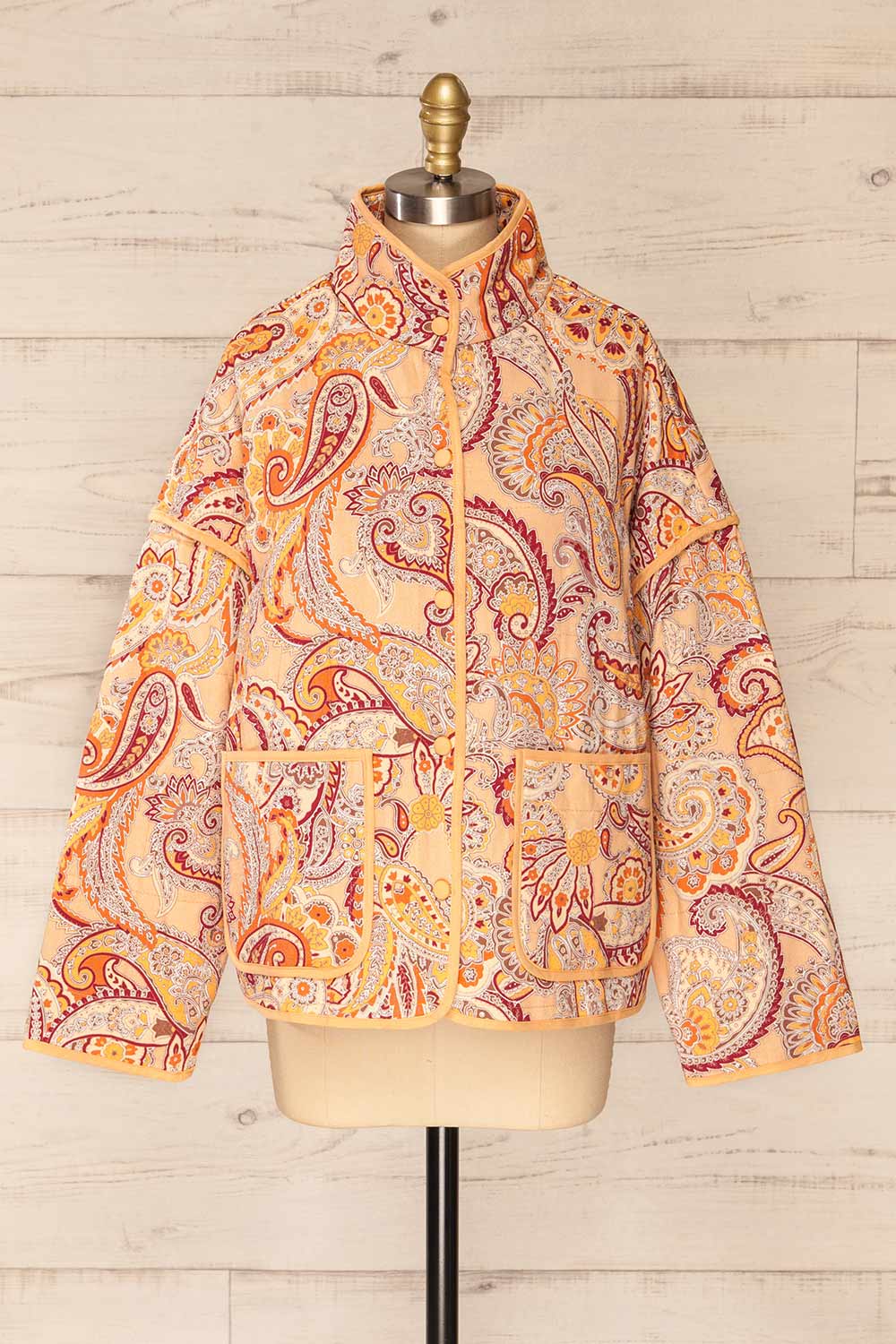 Santa Cruz Blush Quilted Paisley Denim Jacket | La petite garçonne