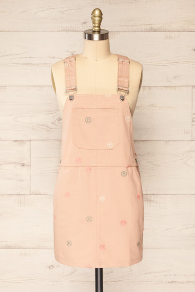 Shanicka Pink Short Overall Dress w/ Embroidery | La petite garçonne