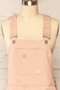 Shanicka Pink Short Overall Dress w/ Embroidery | La petite garçonne