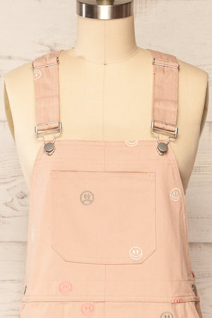 Shanicka Pink Short Overall Dress w/ Embroidery | La petite garçonne