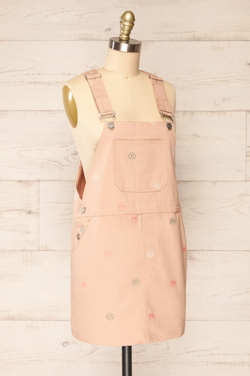 Shanicka Pink Short Overall Dress w/ Embroidery | La petite garçonne
