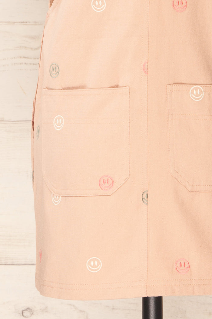 Shanicka Pink Short Overall Dress w/ Embroidery | La petite garçonne