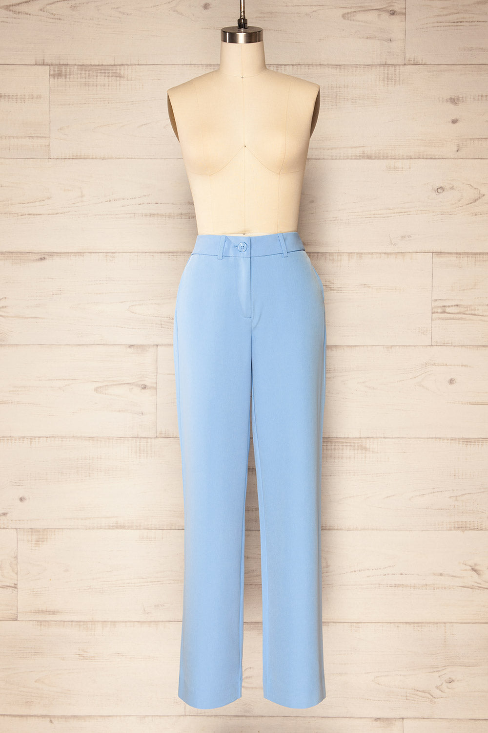 Sutton Blue Straight Leg Pants w/ Lateral Pockets | La petite garçonne