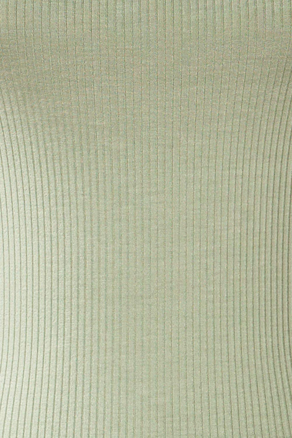 Valka Green Ribbed Square Neckline Cami | La petite garçonne